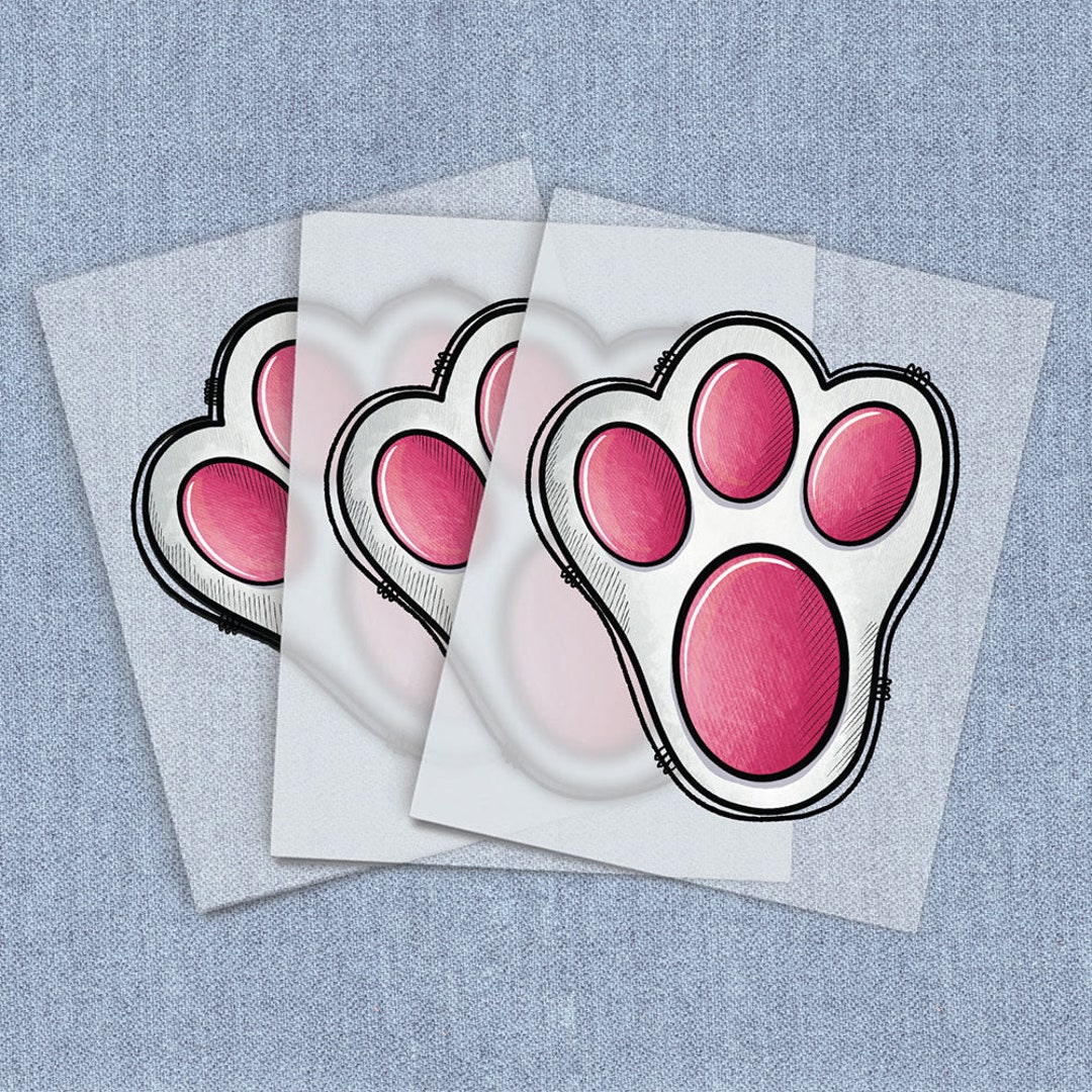 Easter Bunny Paw Print Iron-on Heat Transfer, Holiday DTF Transfers ...