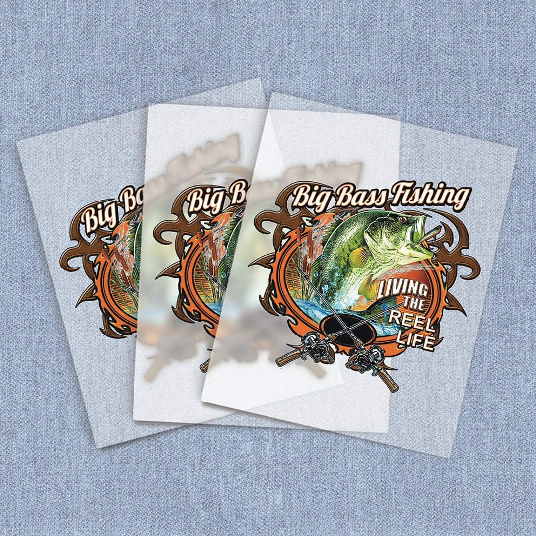 Fishing DTF Heat Transfer, Big Bass Fishing Direct-to-film Iron-on ...