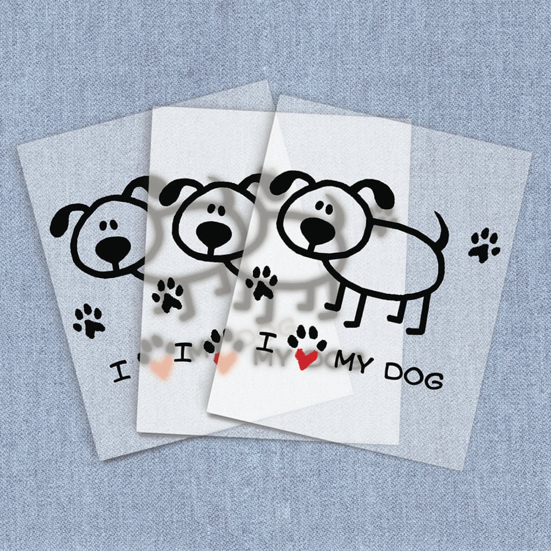 Dog DTF Heat Transfer, I Love My Dogdirect-to-film Iron-on Transfer ...