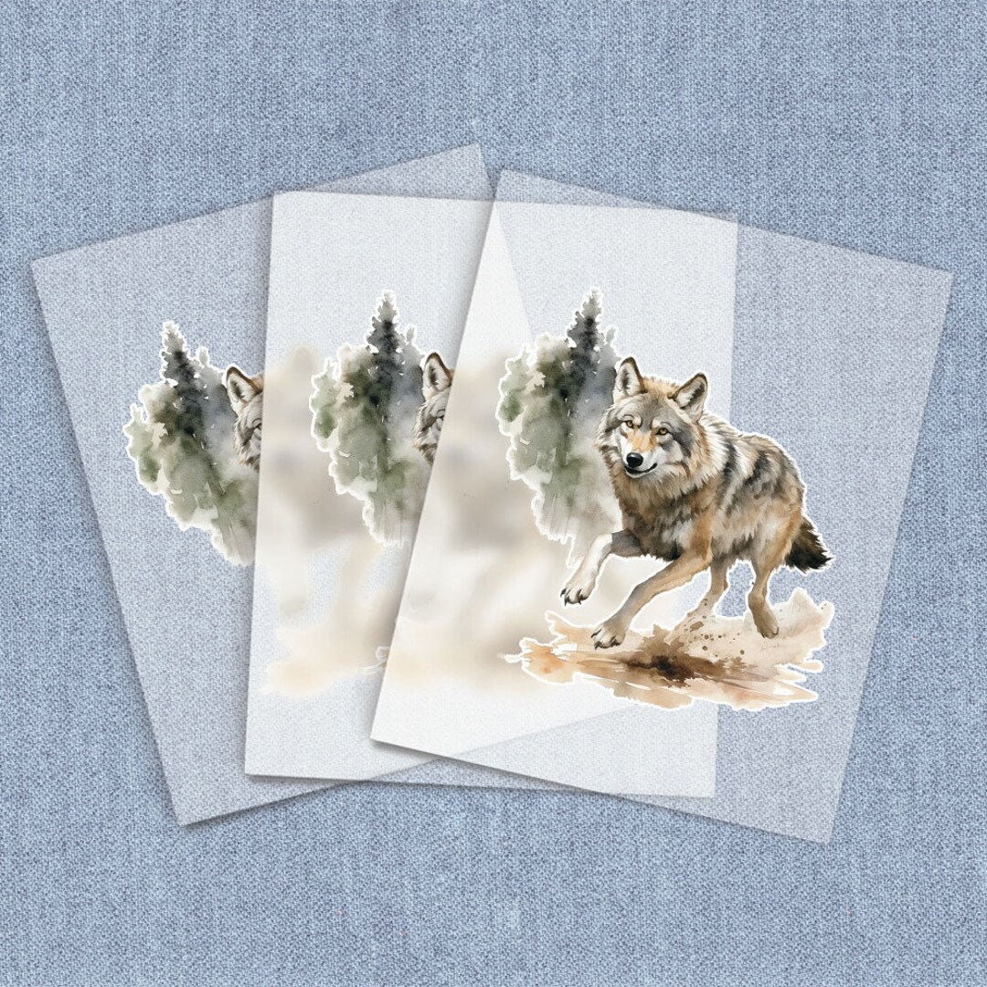 Running Wolf 3 DTF Heat Transfer, Wildlife Iron-on Transfer, Direct-to ...