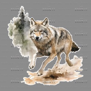 Running Wolf 3 DTF Heat Transfer, Wildlife Iron-on Transfer, Direct-to ...