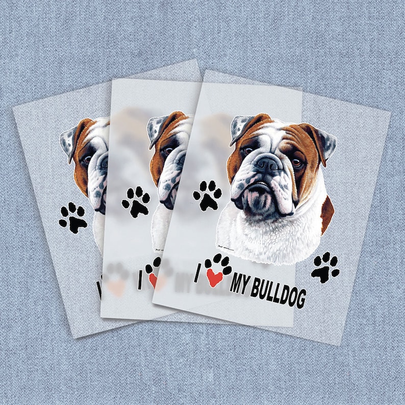 Bulldog DTF Heat Transfer, Animal Iron-on Transfer, Direct-to-film Home ...