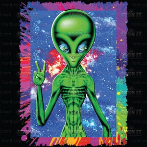 Humor and Novelty DTF Heat Transfer, Alien Space Direct-to-film Iron-on ...