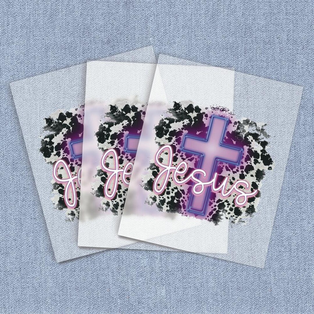 Cross Jesus Cowhide, DTF Heat Transfer, Iron-on Transfer, Direct-to ...