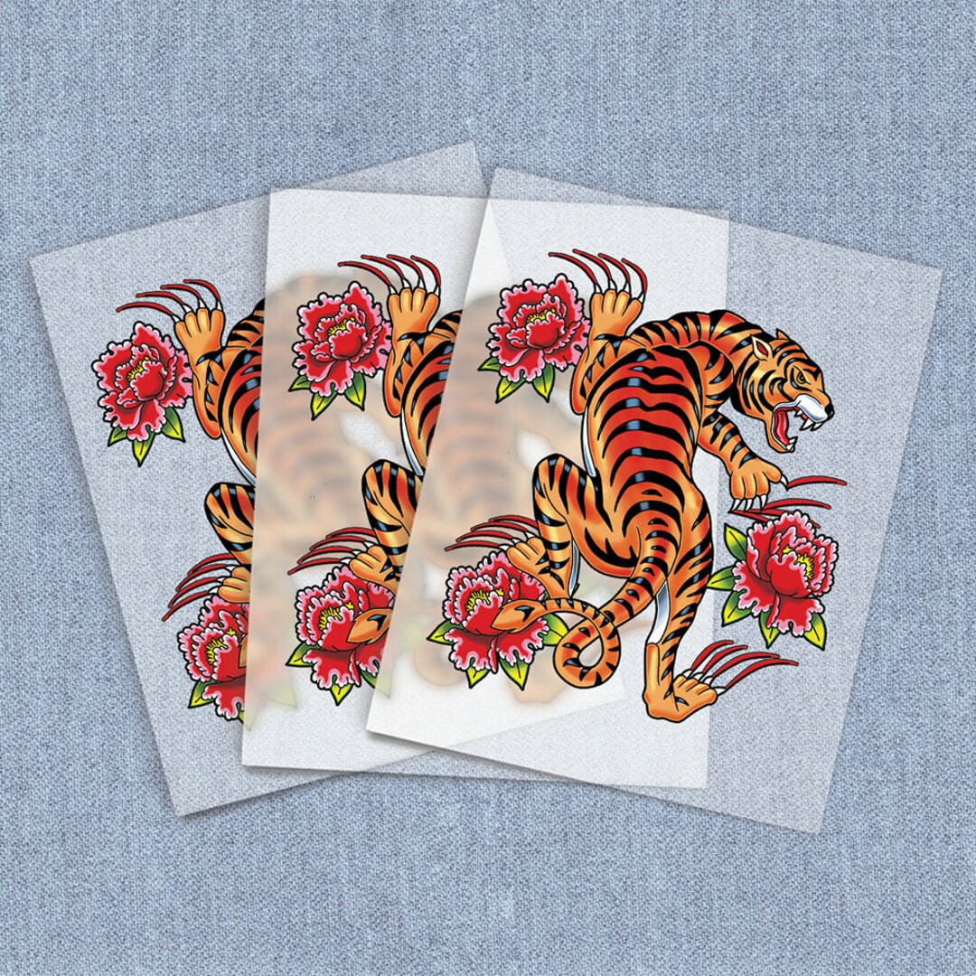 Tiger Tattoo Direct-to-film Transfers, Animal DTF Heat Transfer, Iron ...