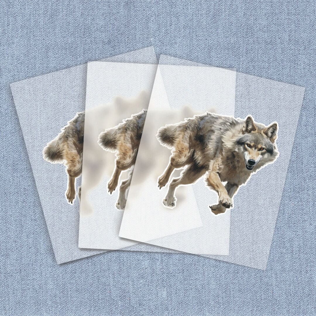 Running Wolf DTF Heat Transfer, Wildlife Iron-on Transfer, Direct-to ...