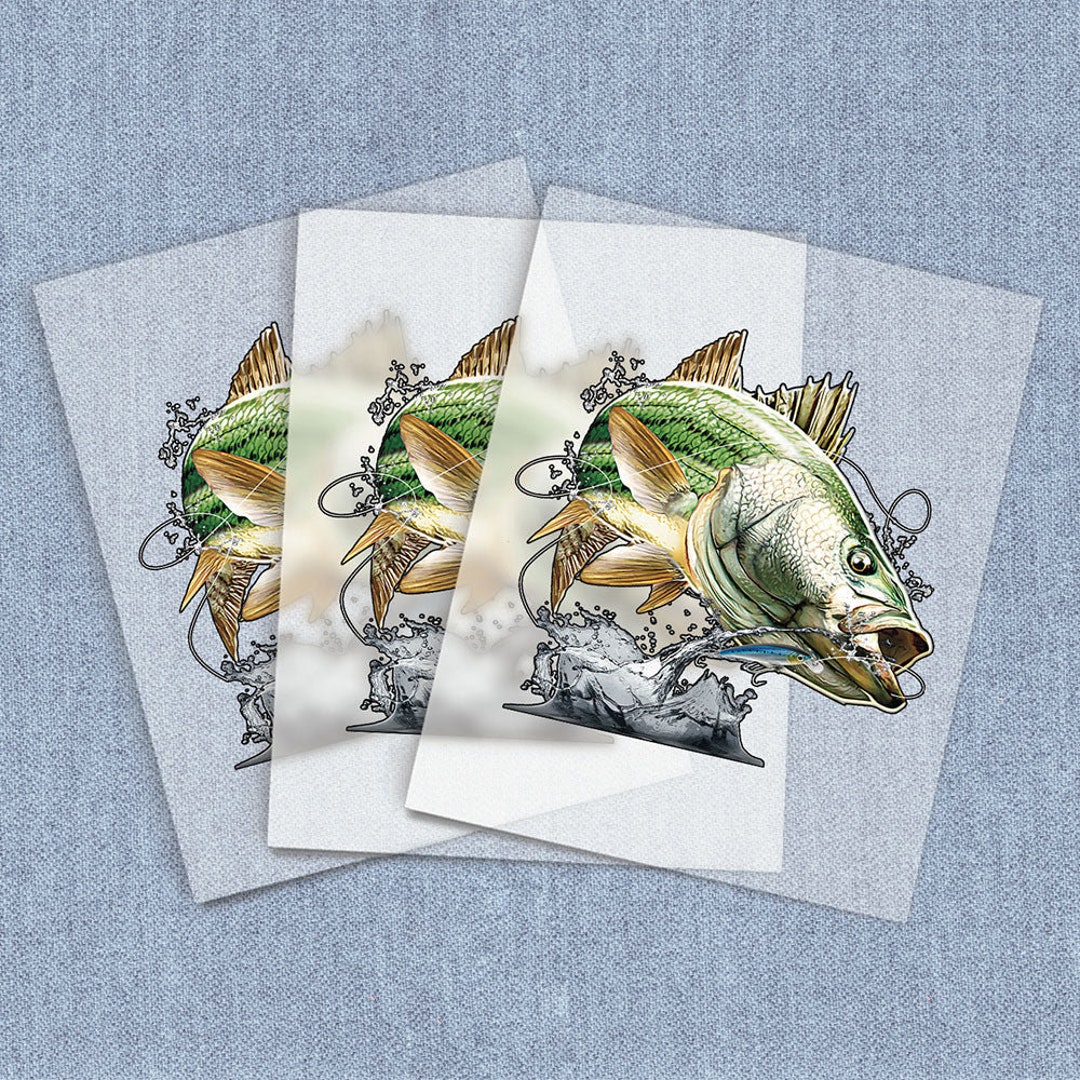 Jumping Striped Bass Direct-to-film Transfers, Fishing DTF Heat ...