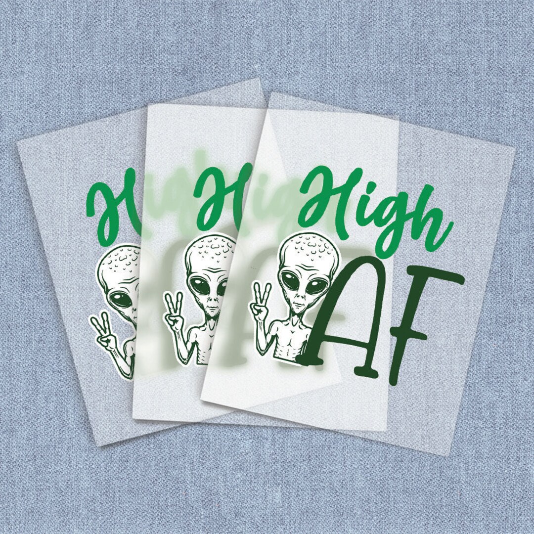 High AF DTF Heat Transfer, Alien Peace Sign Iron-on Transfer, Direct-to ...