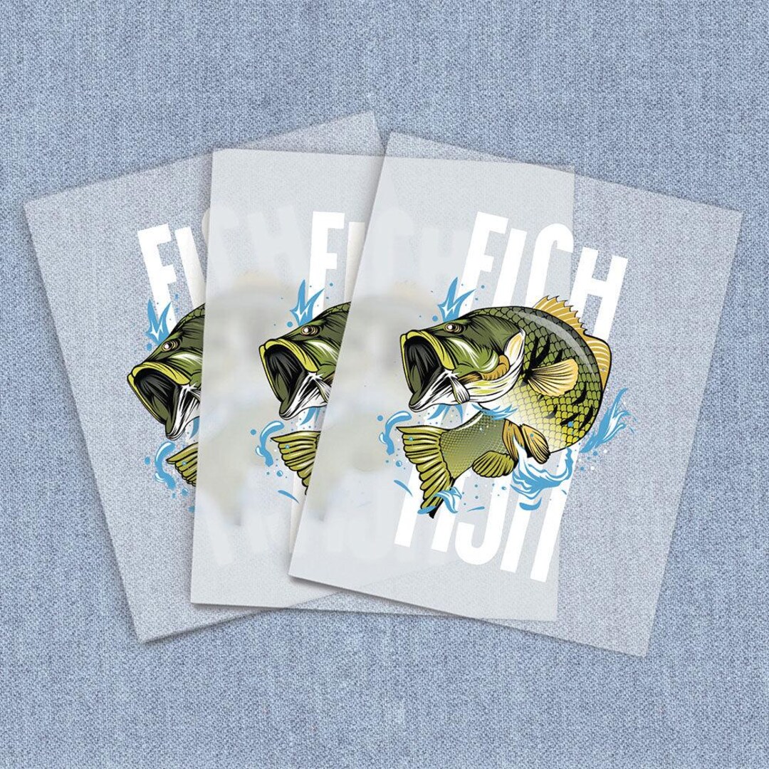 Bass Fish Splash, DTF Heat Transfer, Iron-on Transfer, Direct-to-film ...