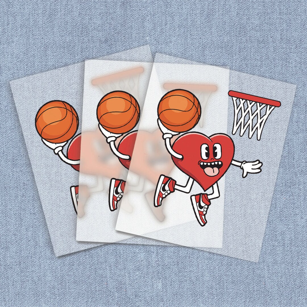 Heart Dunk DTF Heat Transfer, Basketball Iron-on Transfer, Direct-to ...