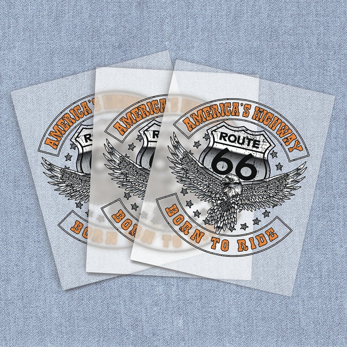 Motorcycle DTF Heat Transfer, America's Highway Direct-to-film Iron-on ...