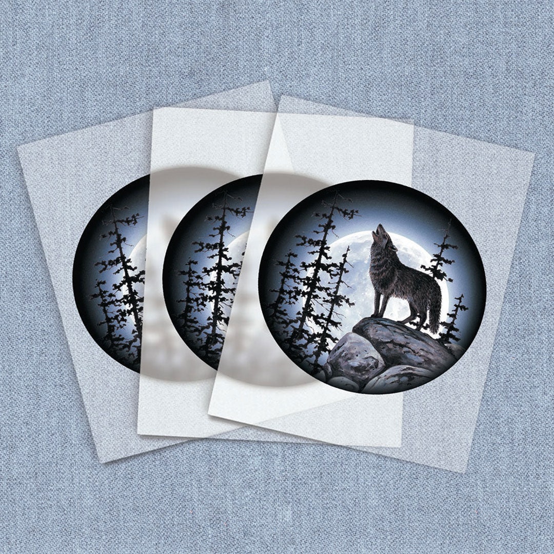 Wolf Moon DTF Heat Transfer, Wildlife Iron-on Transfer, Direct-to-film ...