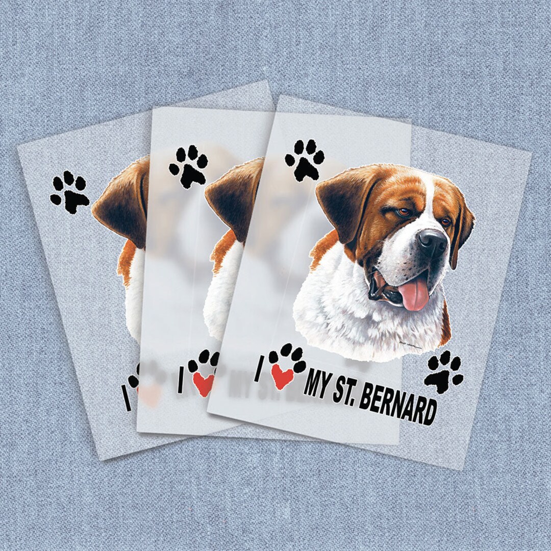 St. Bernard Iron-on Heat Transfer, Animal DTF Transfers, Home Iron ...