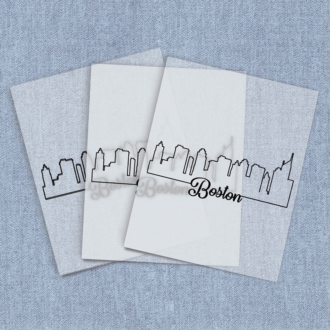 Boston Outlines, DTF Heat Transfer, Boston Iron-on Transfer, Direct-to ...