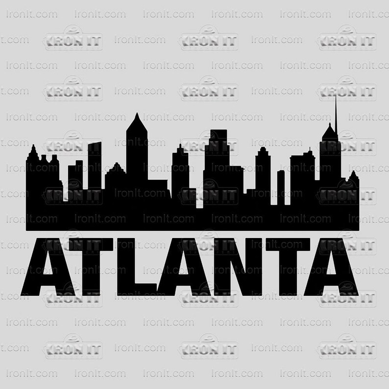 Atlanta Outline, DTF Heat Transfer, Atlanta Iron-on Transfer, Direct-to ...