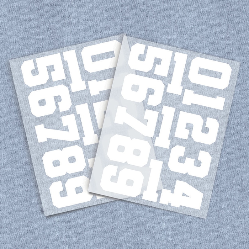 Cutup Numbers DTF Heat Transfer, Varsity Numbers Direct-to-film Iron-on ...
