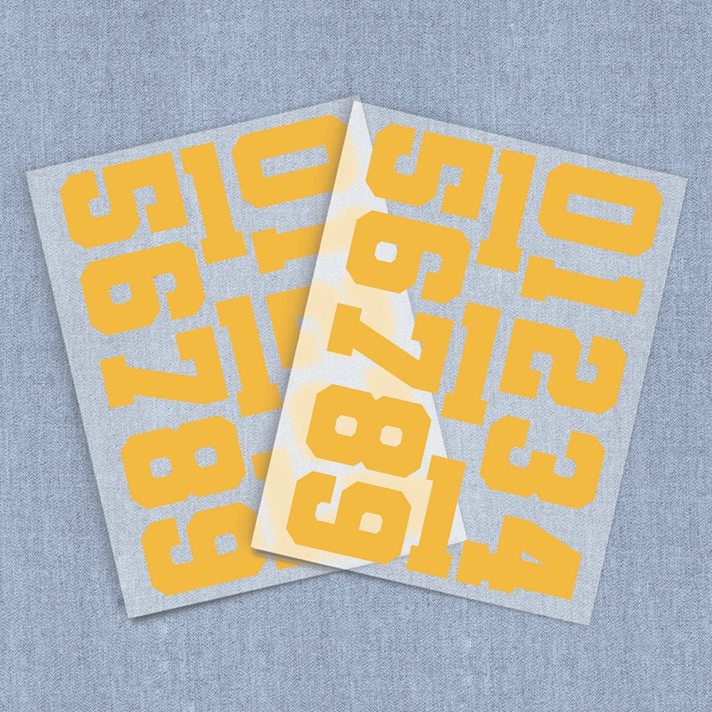 Cutup Numbers DTF Heat Transfer, Varsity Numbers Direct-to-film Iron-on ...