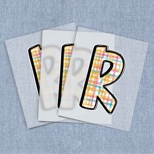R Pastel Plaid Direct-to-film Transfers, Letter DTF Heat Transfer ...