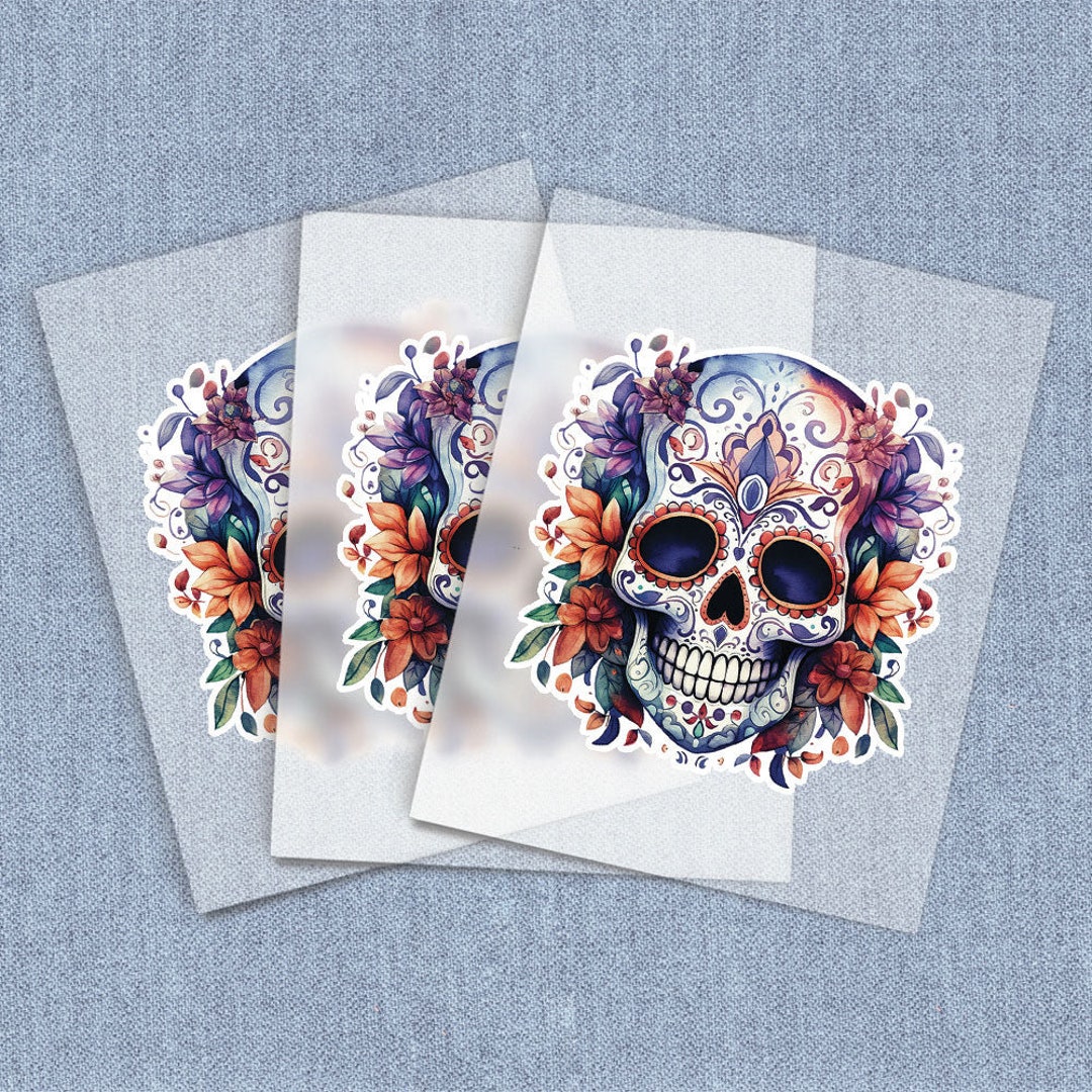 Purple Skull, DTF Heat Transfer, Iron-on Transfer, Direct-to-film Home ...