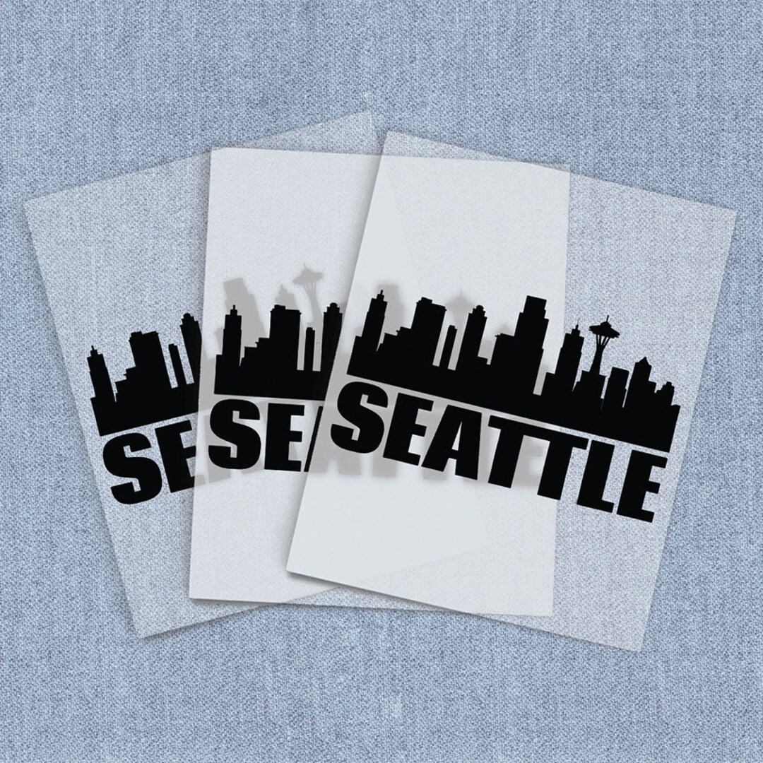 Seattle Outline, DTF Heat Transfer, Seattle Iron-on Transfer, Direct-to ...