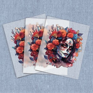 Dia De Los Muertos 1 Iron-on Heat Transfer, Day of the Dead DTF ...