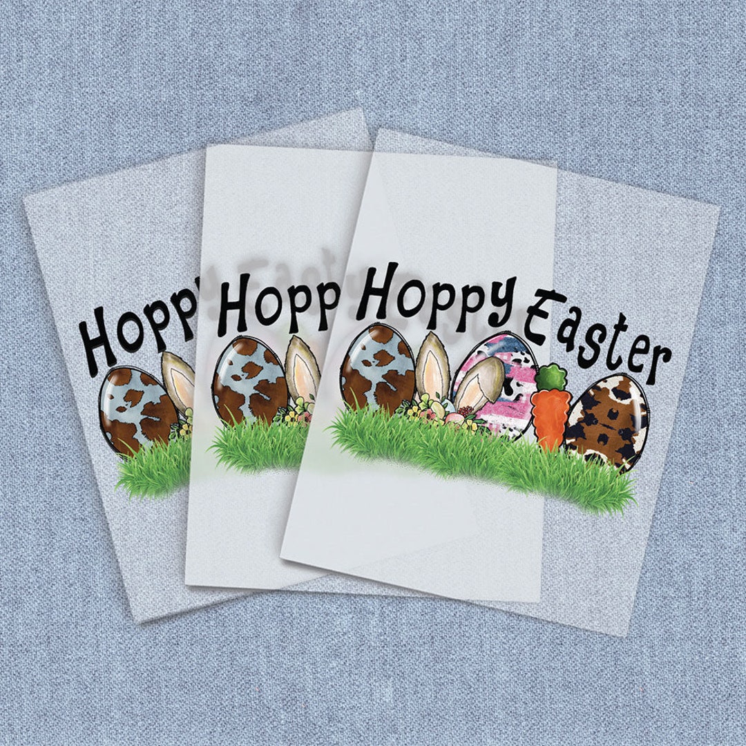 Hoppy Easter DTF Heat Transfer, Bunny, Eggs Iron-on Transfer, Direct-to ...