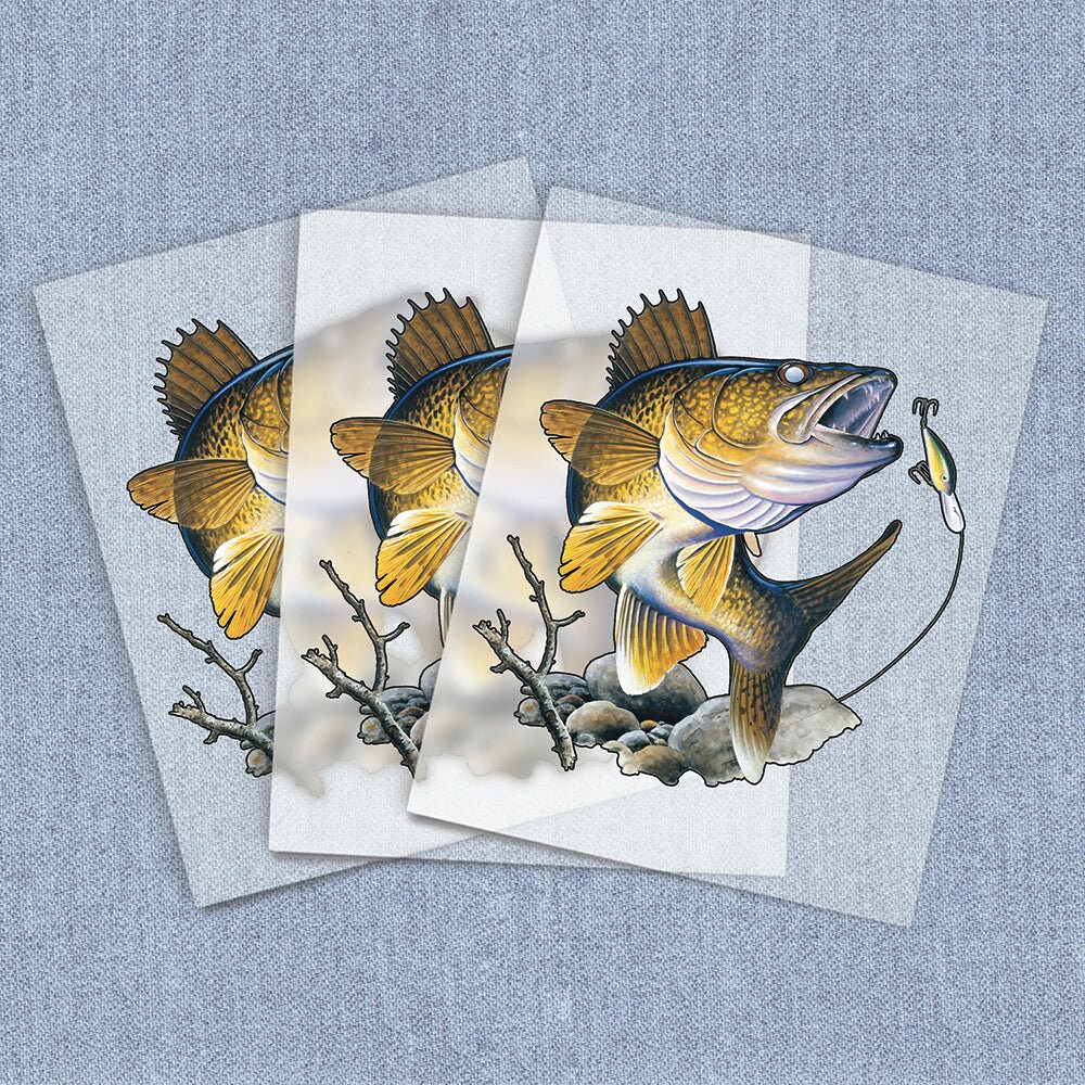 Fishing DTF Heat Transfer, Walleye Direct-to-film Iron-on Transfer ...