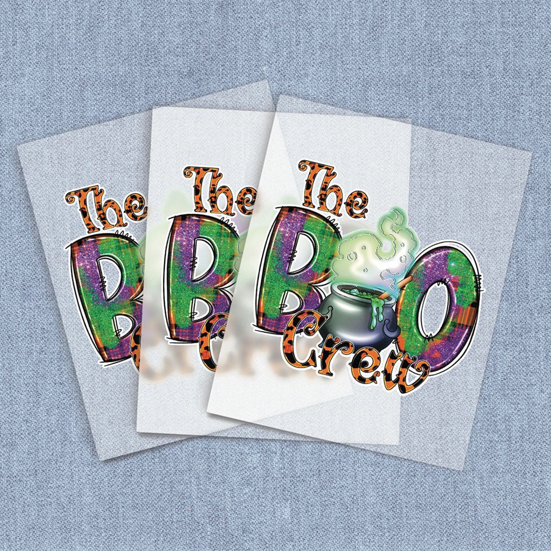 Boo Crew Halloween Iron-on Heat Transfer, Cauldron DTF Transfers, Home ...