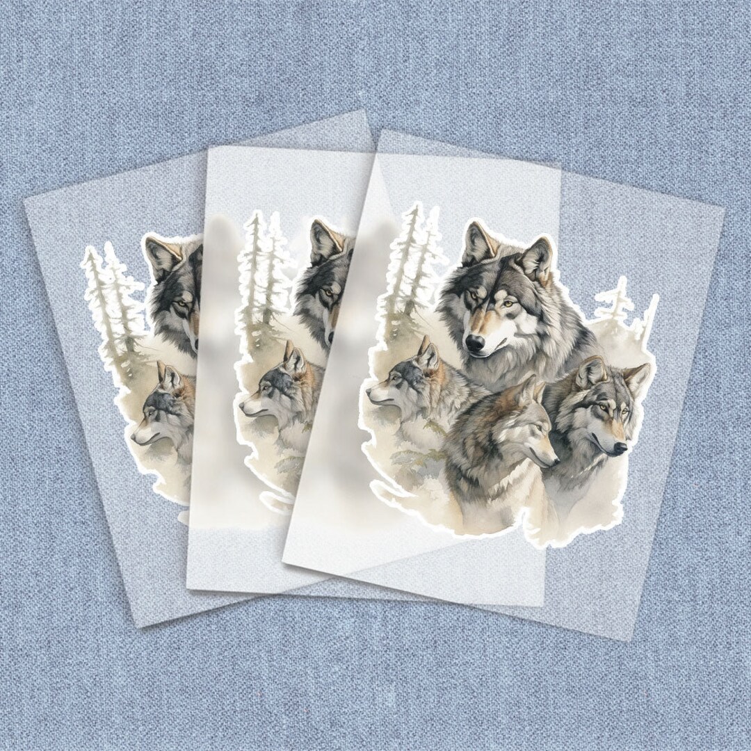 Wolf Heads DTF Heat Transfer, Wildlife Iron-on Transfer, Direct-to-film ...