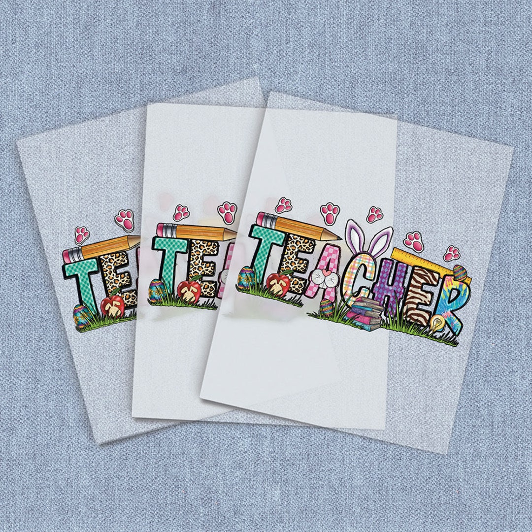 Easter Bunny Teacher Iron-on Heat Transfer, Ruler DTF Transfers, Pencil ...