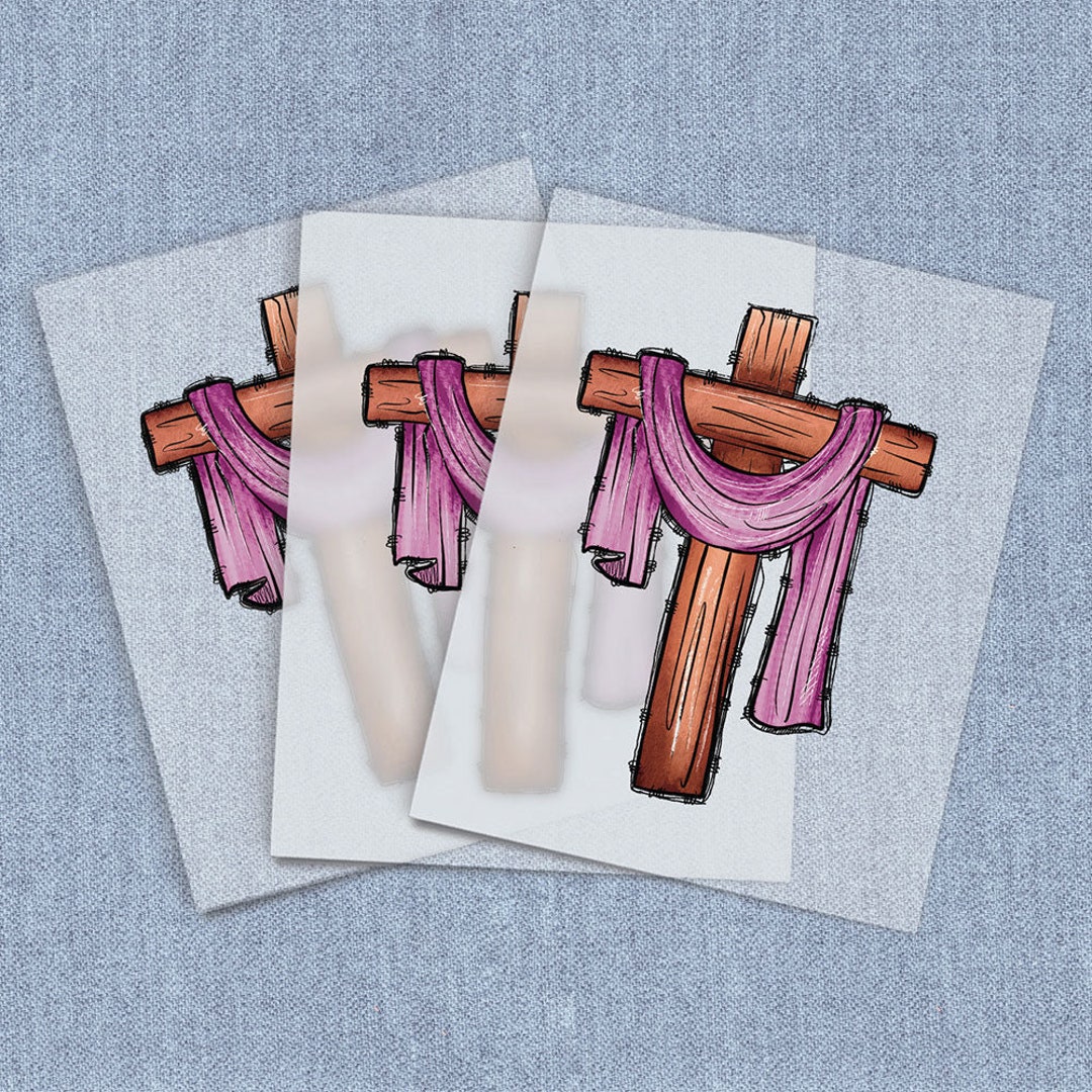 Easter DTF Heat Transfer, Cross Iron-on Transfer, Religious Direct-to ...