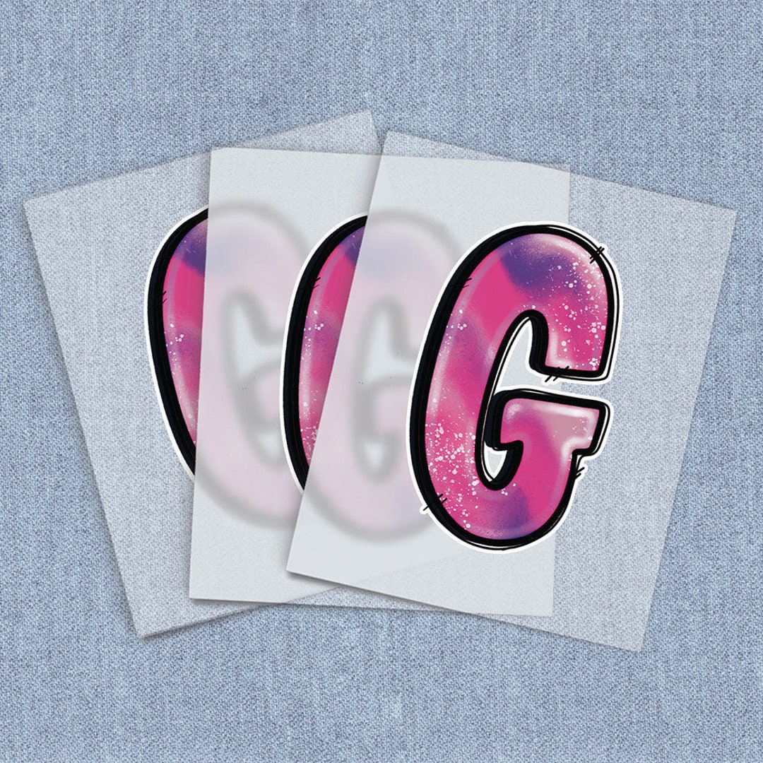 G Pink & Purple DTF Heat Transfer, Letter Iron-on Transfer, Direct-to ...