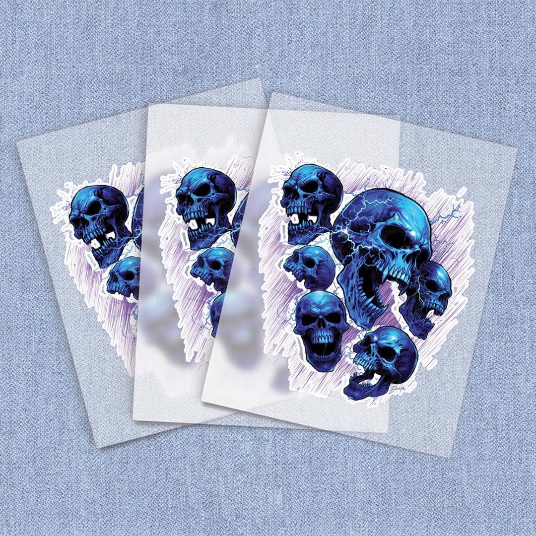 Screaming Skulls, DTF Heat Transfer, Iron-on Transfer, Direct-to-film ...