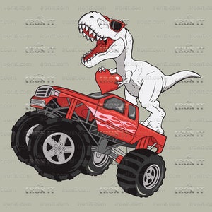 Monster T-rex Iron-on Heat Transfer, Dinosaur, DTF Transfers, Heart ...
