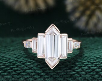 Bezel Hexagon Engagement Ring - Etsy