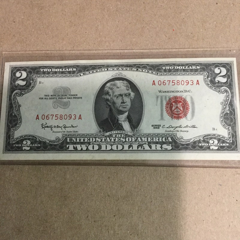 2 Dollar Bill Red Seal - Etsy