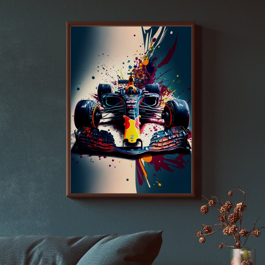 Red Bull F1 Car Fan Art Concept in Grafitti Style Wall Art Home Decor ...