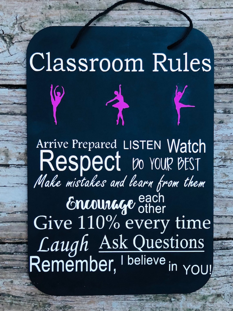 Dance Studio Classroom Rules Wall Sign Decor Dance Studio - Etsy
