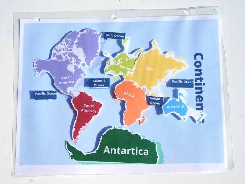 Pre-k Continents and Oceans Busy Book Printable Activities | Geography ...