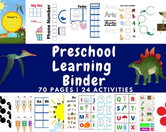 Personalized Preschool Learning Binder | Printable Busy Book ...