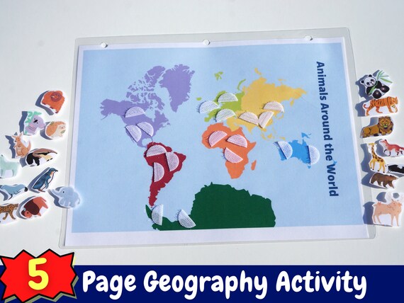 Pre-k Continents and Oceans Busy Book Printable Activities - Etsy