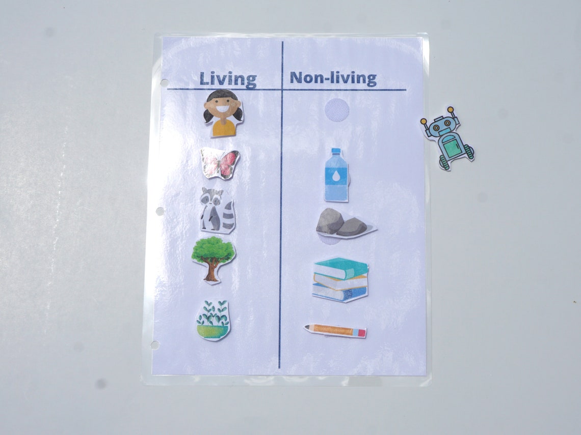 Living Vs Non-living Things Printable for Pre-k Activity Binder ...