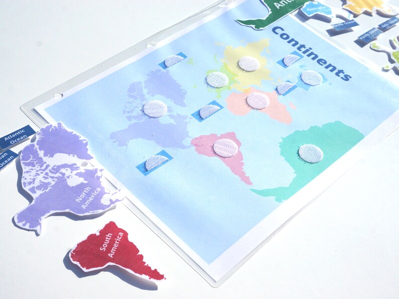Pre-k Continents and Oceans Busy Book Printable Activities | Geography ...