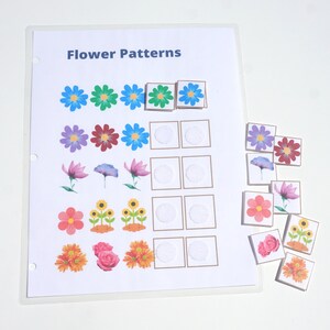 Pre-k Flower Pattern Printable Activity for Busy Book | Plant Unit ...