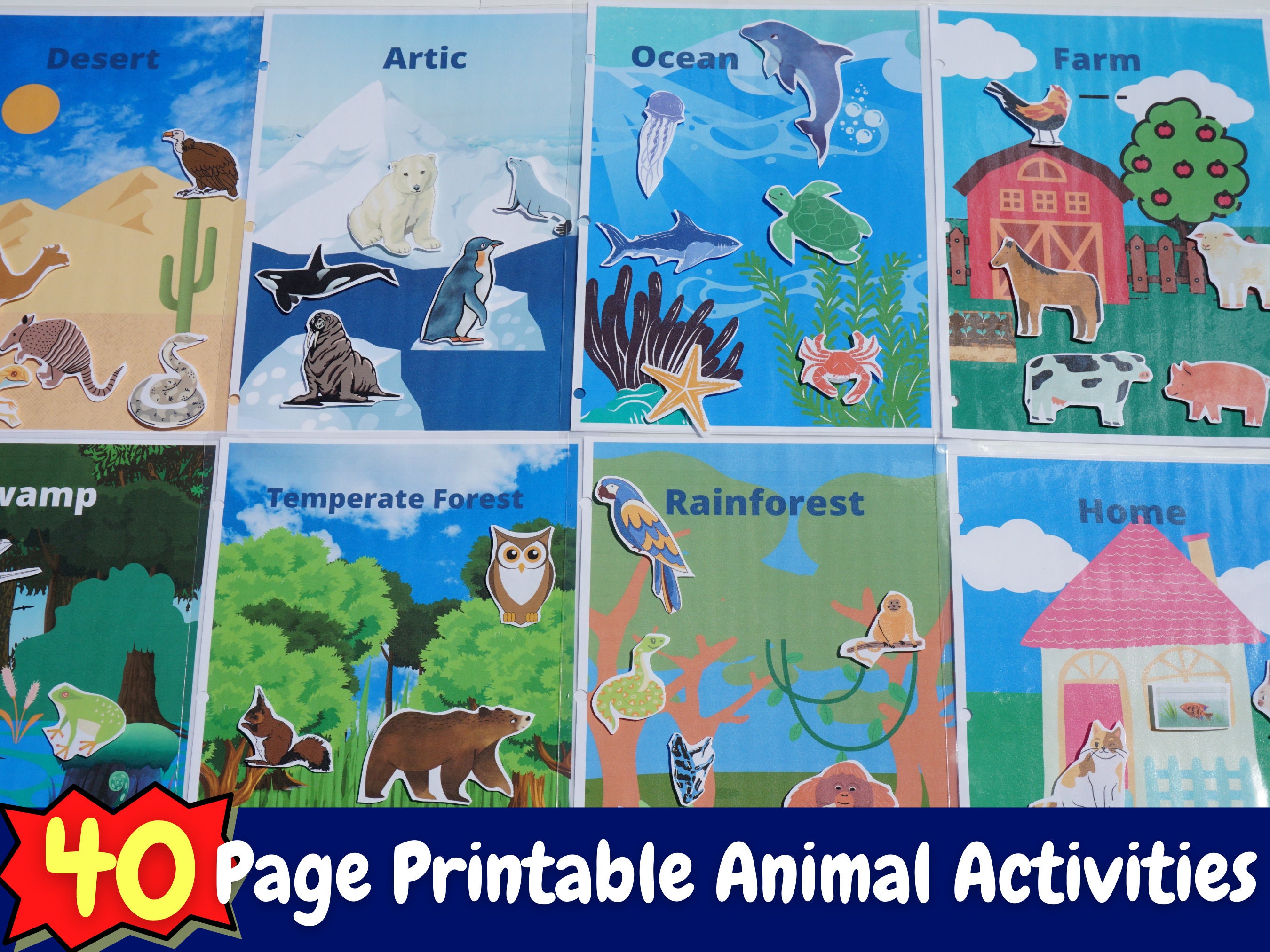 Pre-k Animal Printable Busy Book Activity Bundle | Science, Biomes ...