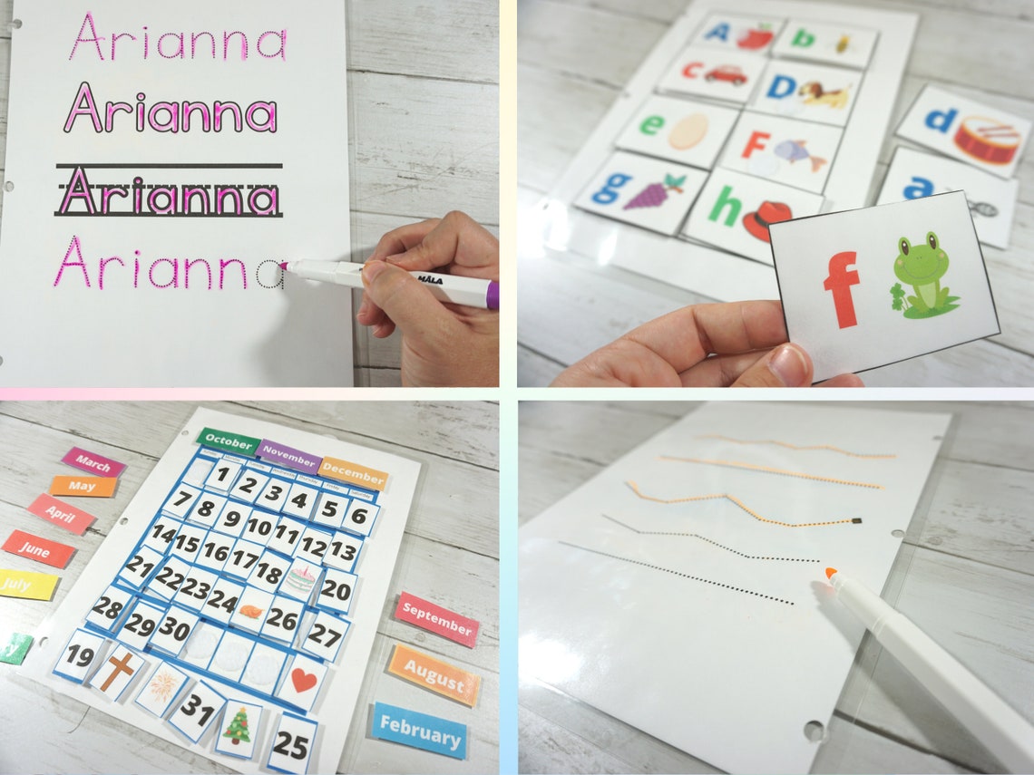 Personalized Preschool Learning Binder Printable Busy Book Homeschool ...