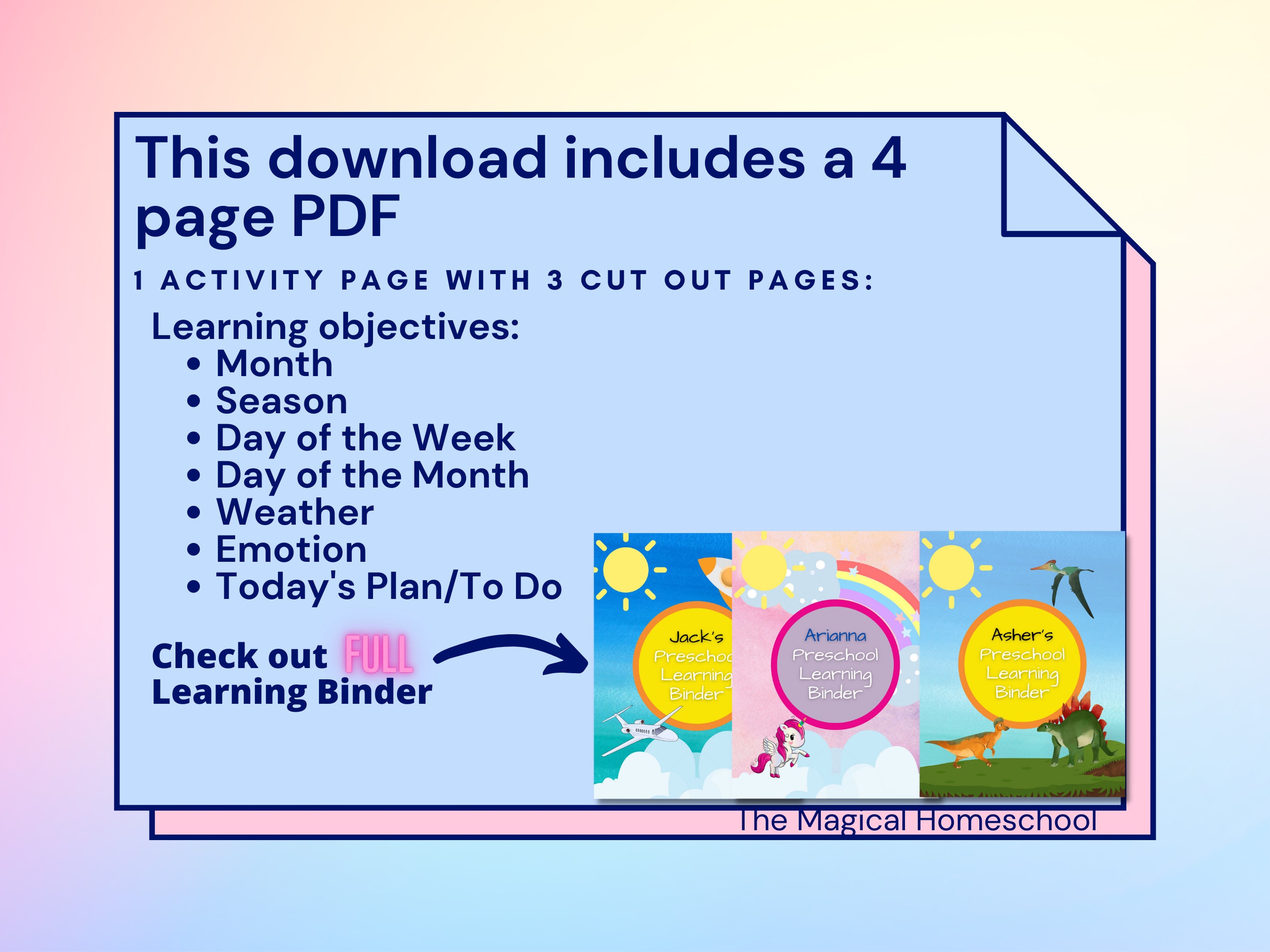 Preschool Morning Time Calendar Printable for Circle Time. Pre-k ...