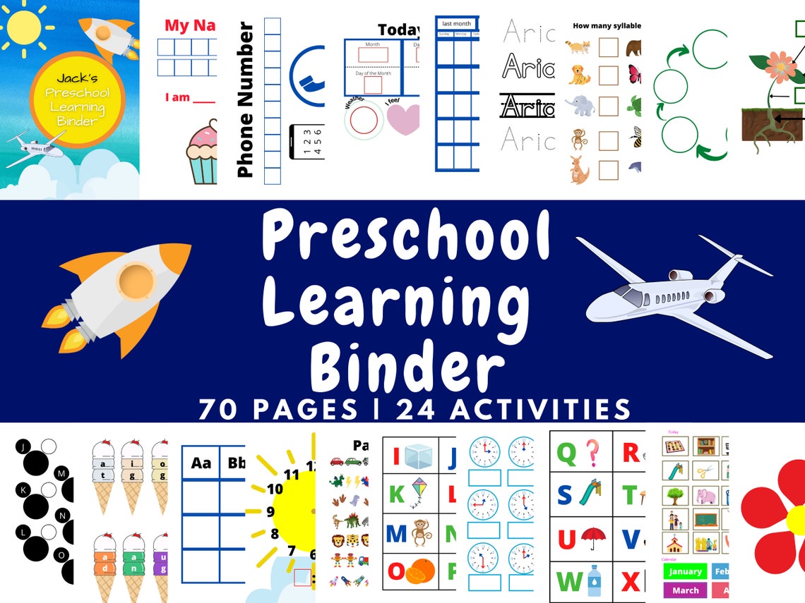 Personalized Preschool Learning Binder Printable Busy Book - Etsy