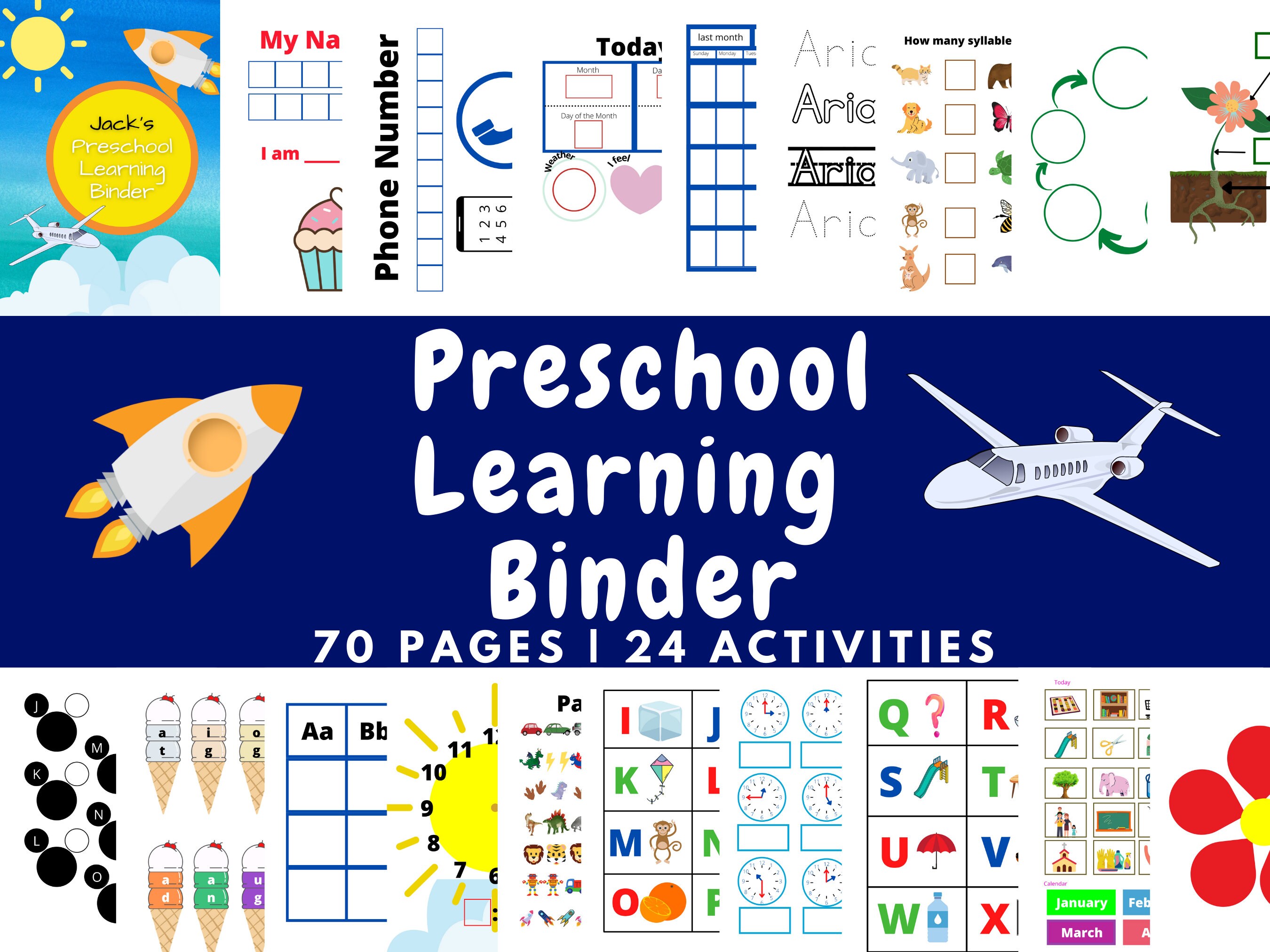 Personalized Preschool Learning Binder | Printable Busy Book ...