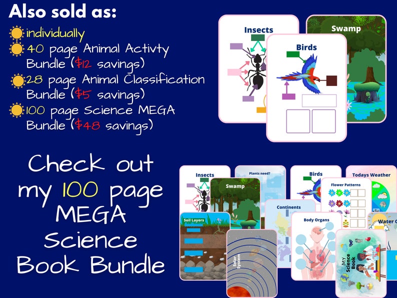 Pre-k Insect Activity Bundle for Busy Book | Animal Classification ...